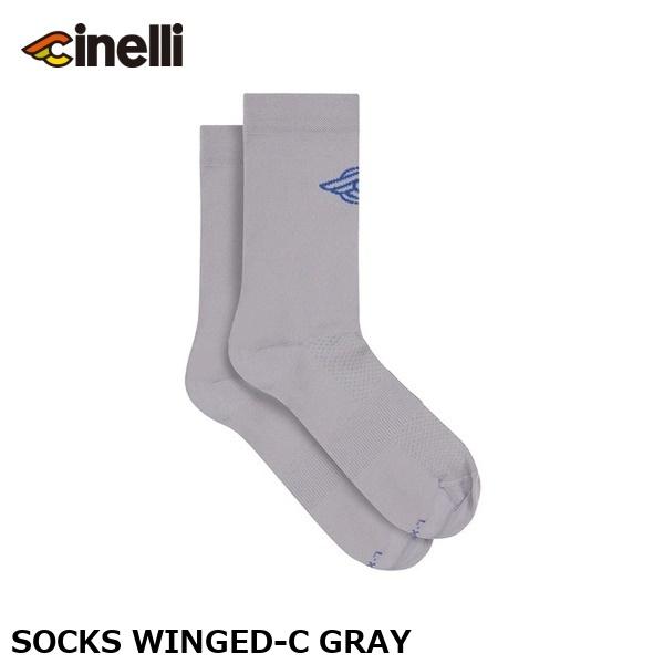cinelli チネリ SOCKS WINGED-C GRAY サイクルソックス 靴下イタリア製ウィングドCモノグラムを身に着けましょう高性能快適生地靴下の長さ15cm1979年にイタロ・ルピによってデザインされたCinelliのロゴは、サ...
