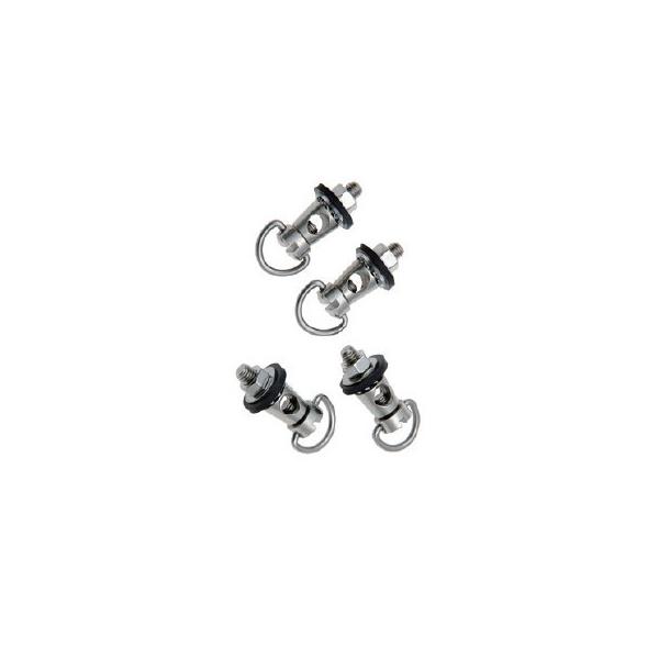 ●穴径：5mm対応●ステンレス●4個セット●10g（1個）■輪行の際に工具なしで容易な分解を可能にする環付きのダルマネジセット。