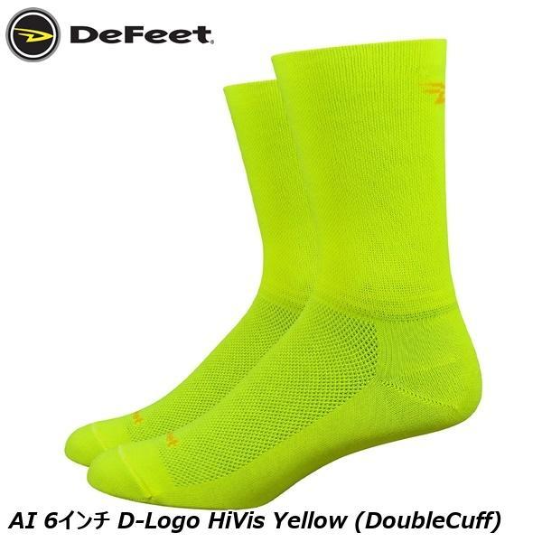 DeFeet ディフィート AI 6インチ D-Logo HiVis Yellow (DoubleCuff) サイクルソックス 靴下DeFeetの代名詞創業当初から作り続けられている、Defeetサイクリングソックスのスタンダードモデルです...