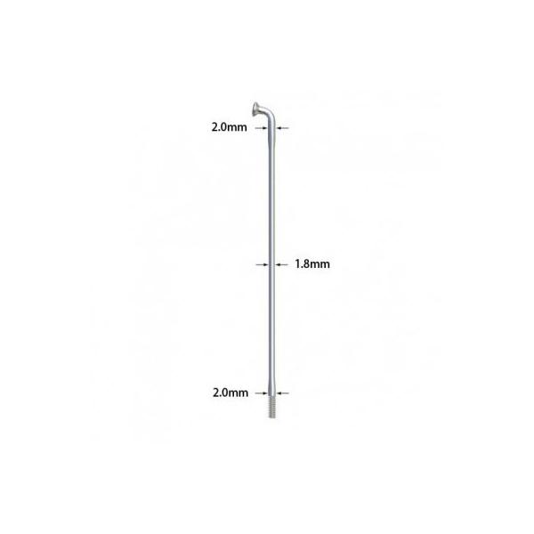 ※ブラスニップル（12ミリ）付　ニップル：14G　サイズ：2.0、1.8、2.0　本数：100　オールマイティに使うならこれがオススメ！オーソドックスなダブルバデッドスポーク。・重量： 363g (64 pcs x 260 mm　14G 2...
