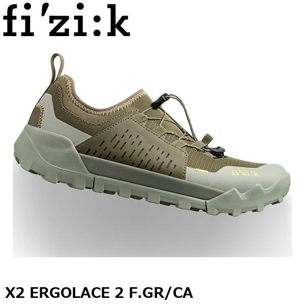 fizik フィジーク X2 ERGOLACE 2 F.GR/CA 自転車 サイクルシューズ ビンディングシューズ重量：410g（size42）アッパー：ウーブン・リップストップファブリッククロージングシステム：スピードレースソール：X2ア...