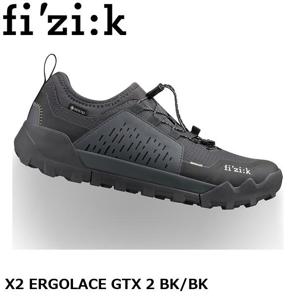fizik フィジーク X2 ERGOLACE GTX 2 BK/BK 自転車 サイクルシューズ ビンディングシューズ重量：415g（size42）アッパー：ウーブン・リップストップファブリック、GOE-TEX Invisible Fitメ...