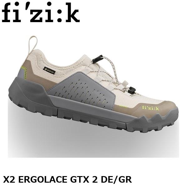 fizik フィジーク X2 ERGOLACE GTX 2 DE/GR 自転車 サイクルシューズ ビンディングシューズ重量：415g（size42）アッパー：ウーブン・リップストップファブリック、GOE-TEX Invisible Fitメ...