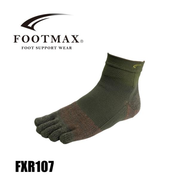 FOOTMAX フットマックス FXR107 カーキ サイクルソックス 靴下●S(22-24)・M(24-26)・L(26-28cm)●ナイロン/綿/ポリエステル/アクリル/ポリウレタン●5本指モデル●日本製●踵から母趾球にかけての接地面に...