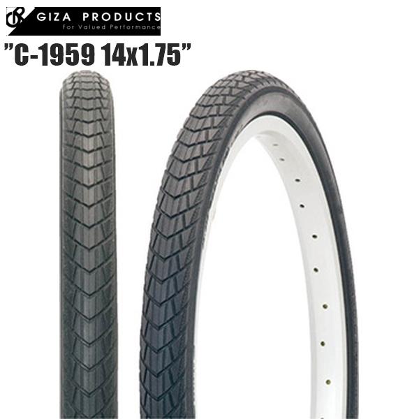 GIZAPRODUCTS ギザプロダクツ C-1959 14x1.75 BLK TIR35201 自転車 タイヤ転がり抵抗が低く、水はけの良い街乗り向けタイヤ。・スチールビード・推奨空気圧:35?45PSI(14"x1.50"、14"x1....