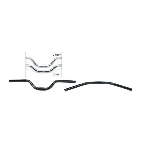 ●BK・SL●10°/600mm●クランプ径:25.4mm●ライズ/50・75mmUP●284g■ライズ（ハンドルの高さ）を50/75mm用意。バックスウィープも10°と大きくし快適を意識したハンドルポジションを提案。ファンライドに快適なバー。