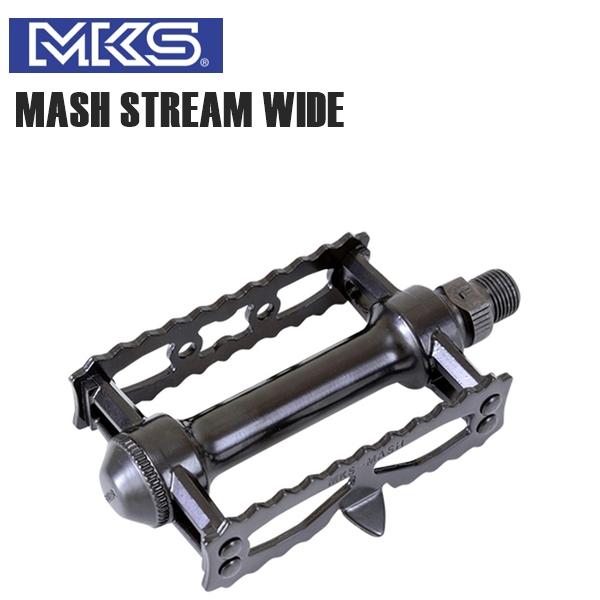 MKS 三ヶ島製作所 マッシュ ストリーム ワイド(MASH STREAM WIDE) All Black(オールブラック) 自転車 フラットペダル ロードバイクSYLVAN TOURINGをベースに後方に約8.5mmの蹴返しが突き出してい...