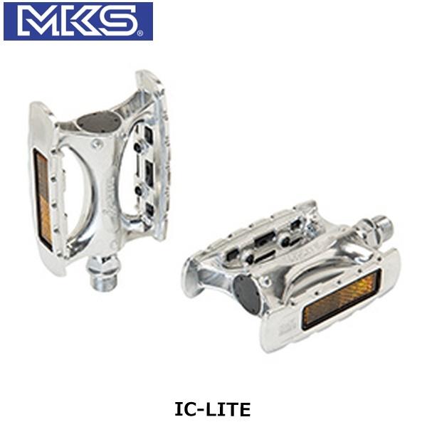 MKS ミカシマ 三ヶ島製作所 IC-ライトSIL IC-LITE PDL17601 自転車 フラットペダルボディとケージを一体成型した両面踏みペダル。リフレクター付き。●ワンピースアルミ合金ボディ●ボールベアリング●9/16"アクスル●リ...