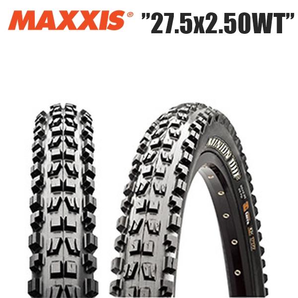 maxxis マキシス ミニオン DHF 27.5x2.50WT TIR32302 自転車 MTB タイヤフロント用ダウンヒルタイヤ「ミニオンDHF」。縦方向に並べられたブロックが直進安定性とハンドリングの良さをもたらし、台形にカットされた...
