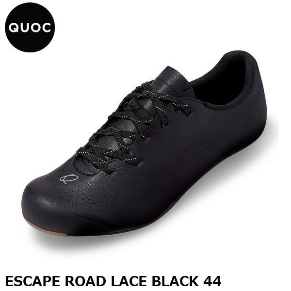 QUOC クオック ESCAPE ROAD LACE BLACK 44 自転車 サイクルシューズ ビンディングシューズパフォーマンスや品質に妥協せず、スタイルも重視したいライダーに向けた汎用性の高いロードシューズ。ダイヤルクロージャーの「E...