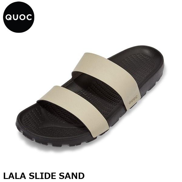 QUOC クオック LALA SLIDE SAND 自転車 サイクルシューズ ビンディングシューズ優れたクッション性と解剖学に基づいたアーチ形状で、自転車に乗らない日も愛用できるカジュアルサンダルです。また、自転車のバッグの後ろにストラップ...