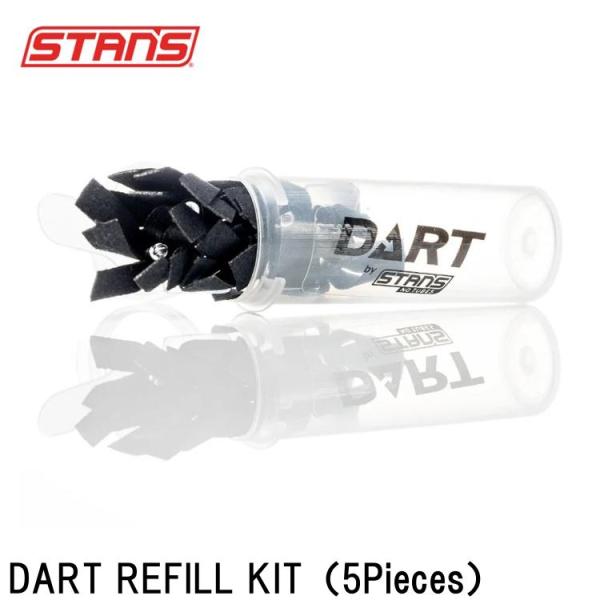 Stan's スタンズ DART REFILL KIT（5Pieces） 自転車用工具DART TOOLの交換用替え矢スペアのDART 5本と素早く簡単にリロードできるキャリアがセットになっています。特徴黒い樹脂素材を埋め込んだ後は切り取り...