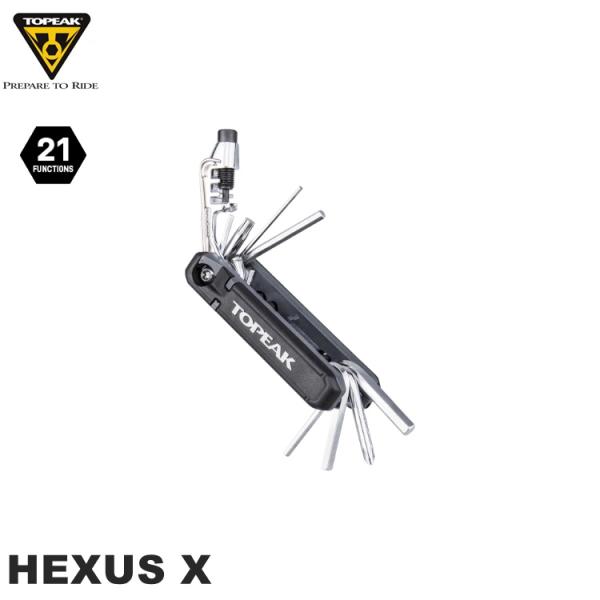 TOPEAK トピーク HEXUS X ヘキサス TOL56100 自転車用携帯工具 マルチツールT15、T25のトルクス、8mm六角ビットを内部に収納できるデザインを採用し、左右にはタイヤレバーをしっかり固定可能。2ピース構造のフレンチ（...