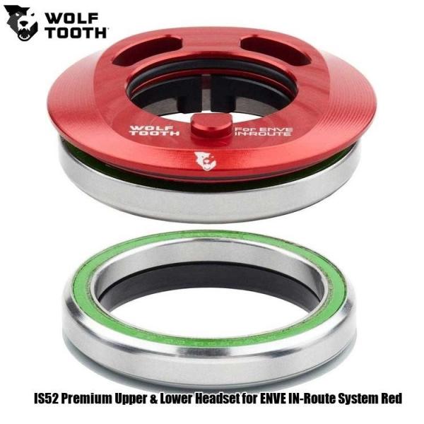 WOLF TOOTH　ウルフトゥース IS52 Premium Upper &amp; Lower Headset for ENVE IN-Route System Red 自転車 ヘッドパーツ●ブランド：ウルフトゥースコンポーネンツ●wo...