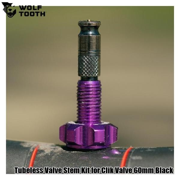 WOLF TOOTH　ウルフトゥース Tubeless Valve Stem Kit for Clik Valve 60mm Black 自転車 バルブ●【Clikバルブ専用のチューブレスバルブ】キャップはClikバルブコア用の取り外しツー...