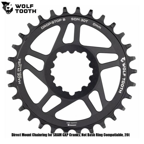 WOLF TOOTH　ウルフトゥース Direct Mount Chainring for SRAM GXP Cranks, Not Bash Ring Compatiable, 28t 自転車 チェーンリング●ブランド：ウルフトゥースコン...