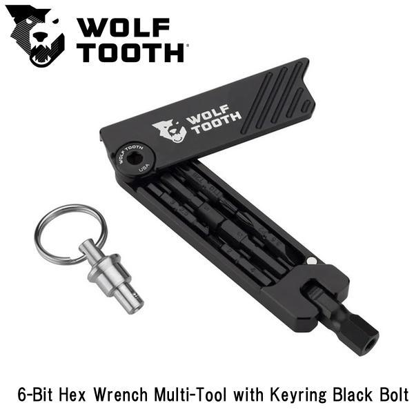 WOLF TOOTH　ウルフトゥース 6-Bit Hex Wrench Multi-Tool with Keyring Black Bolt 自転車 工具 マルチツール●ブランドWolfTooth●wt2305-30U16-BIT-KR-B...