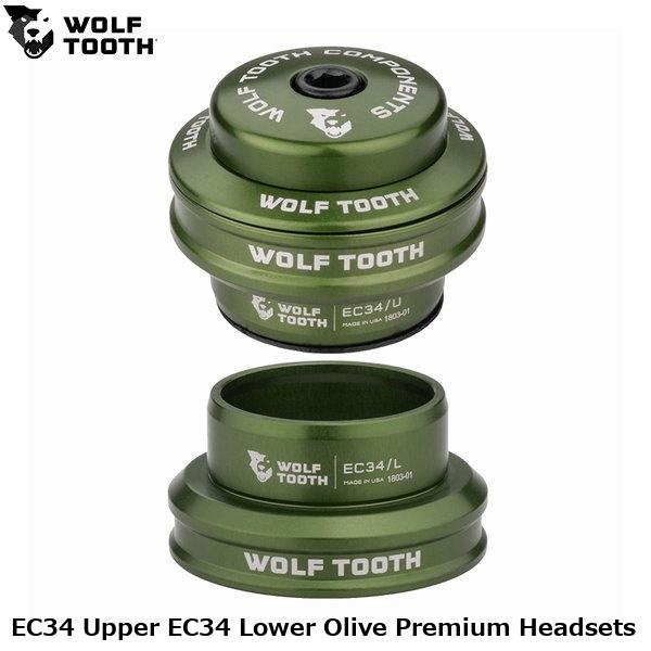 WOLF TOOTH　ウルフトゥース EC34 Upper EC34 Lower Olive Premium Headsets 自転車 ヘッドパーツ●ブランドWolfTooth●wt2602-106U1EC34U-EC34L-OLV●JAN...