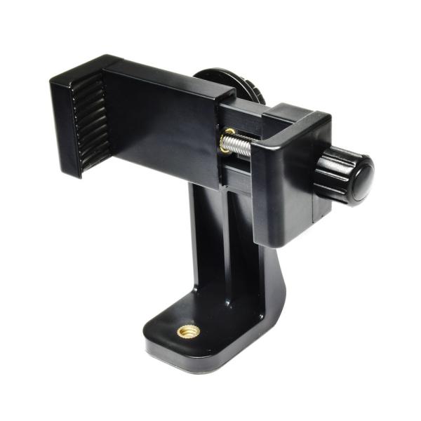 カメラ三脚にスマホを取り付け！取り付け可能幅が広くなってより使いやすくなった、スマホ写真/動画撮影用ホルダー。■カメラ三脚にスマホを取り付け丈夫な強化プラスチック製ホルダーにスマートフォンをはさむように取り付け、カメラ三脚に取り付けるだけで...