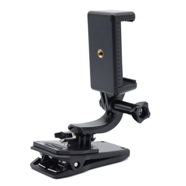 スマホをズボンのベルトやバックパックのショルダーベルトにマウント！自由度の高い角度調整が可能な3軸タイプ。荷物の多い旅行中でも手が塞がらず、お手軽にハンズフリー撮影が可能になります。■スマホをお手軽に固定スマホをホルダーに挟み、ワニ口のクリ...