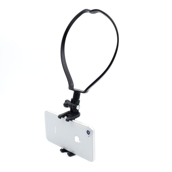 目の高さに近い一人称視点での街撮りや手元の作業の撮影などに便利です。両手が塞がらないお手軽ホルダースマホをホルダーに挟んで、眼鏡をかけるように簡単に首に掛けられます。ホルダーにはばねが内蔵されており、スマートフォンを挟んで固定できます。ホル...