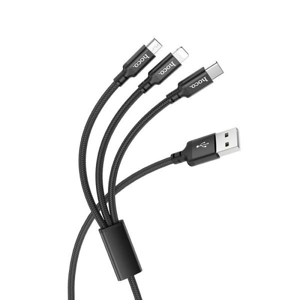 1つのUSB-A端子に、3種類の端末を接続可能にする充電専用ケーブルです。iOS、 Type-C、micorUSB、3本のケーブルの合計が最大5V/2.4Aまで対応しております。3台の機器を同時に充電1つの電源から3種類のコネクタ(iOS ...