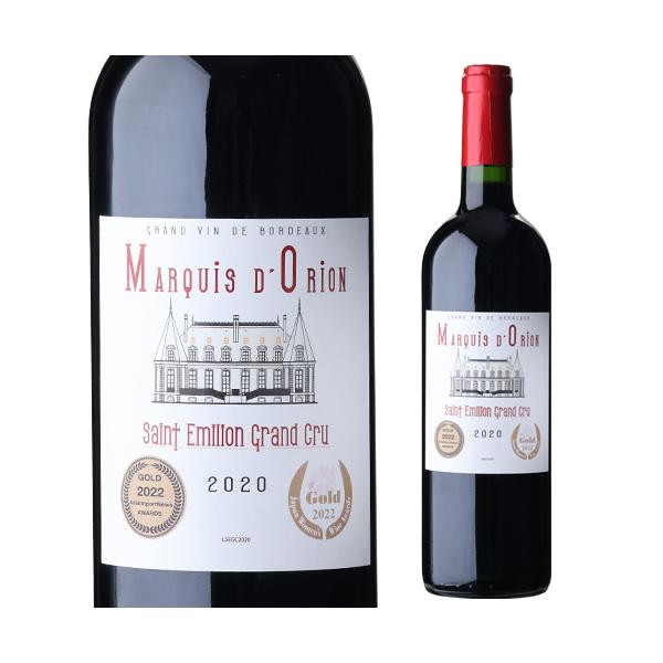 ダークルビー色。カシスやブルーベリーの果実の凝縮感。エレガントなタンニン、フルボディー。シルキーで余韻が長く続くワイン。英字表記:MARQUIS d’ORION 2020 Saint Emilion Grand Cru生産者:マルキドリオン...