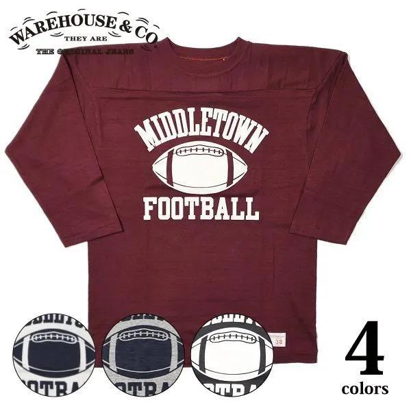 【商品名】ネコポス送料200円 ウエアハウス Lot 4063 MIDDLETOWN 7分袖フットボールTシャツ WAREHOUSE 2026年新作【素材・仕様】COTTON100%12/-天竺NON WASH日本製【カラー】BORDEAU...