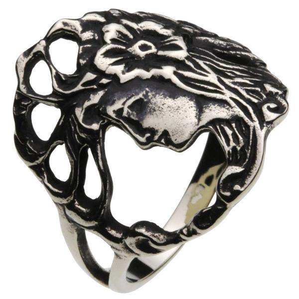 ハワイの女神ペレをモチーフにしたホワイトメタル製リングです。ハワイから流れる溶岩は火の神ペレの涙と溶岩と言われています。見事な透かし彫りでデザイン性の高いユニセックスなアクセです。■サイズ　幅:23mm　厚さ:2mm　重さ:4g■素材　ホワ...