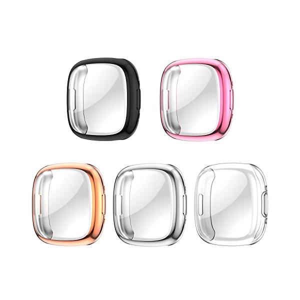 1.対応機種: Fitbit Versa 4/Sense 2 専用 全面保護ケース クリア スクリーンカバー バンパー2.柔軟TPU材質：柔軟なTPUを採用し、薄くて丈夫で柔軟性が高く、高透光率と高感度のタッチ、変形しにくくなっています。ま...