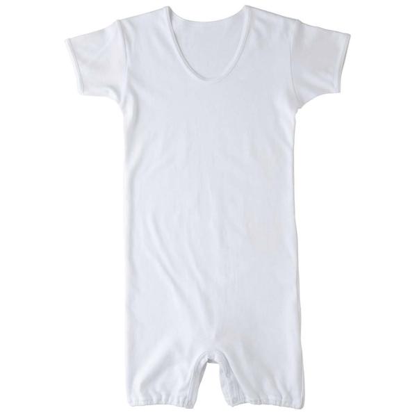 婦人 シニア向け ロンパース 3分袖 ワンタッチ肌着 ホック式 ロンパス型  シニアロンパース大人用ロンパース 介護用 三分袖 半袖 ホック使用 つなぎ スナップボタン 付 ロンパス ボディブリファー おなかの冷え 入院用  敬老の日 誕生...