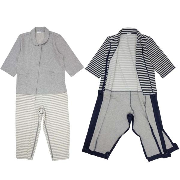 フルオープン 介護パジャマ（オールインワンタイプ） 男女兼用上下続き服  紳士 婦人 男 女兼用 S M L LL サイズ フルオープン 介護着通販 敬老の日フルオープン 介護パジャマ（オールインワンタイプ） 男女兼用 介護用 つなぎ 服 ...