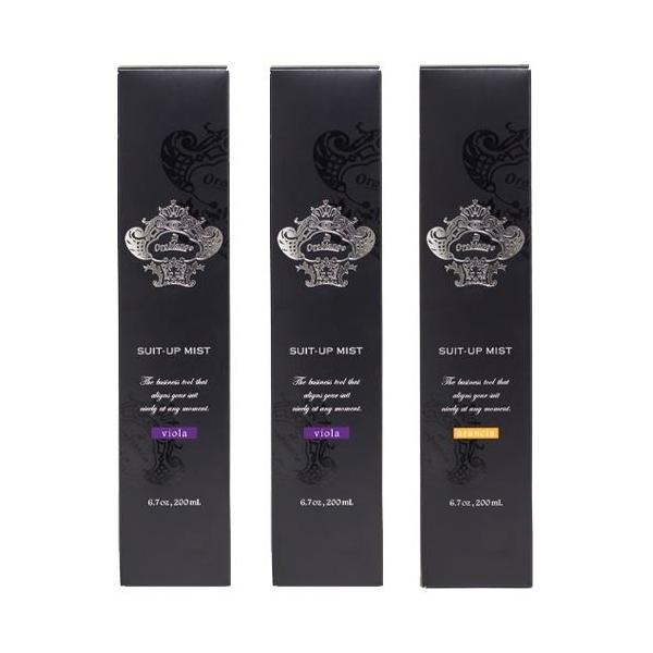 スーツアップミスト6種の香りから選べる3本セット　viola×2・arancia【オロビアンコ】Orobianco 【送料】600円【容量】200mL 【サイズ（mm）】W45×H215×D45消臭成分のカキタンニン、ローズクリーンが悪臭を...