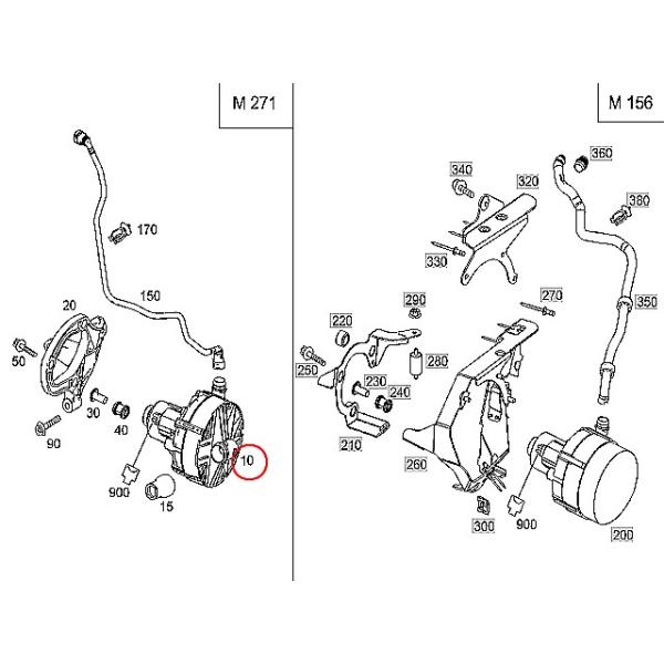 エアポンプ メルセデスベンツ Cクラス W204 C180 C200 C250 M271 直4 ターボ型エンジン :0001406785 ...