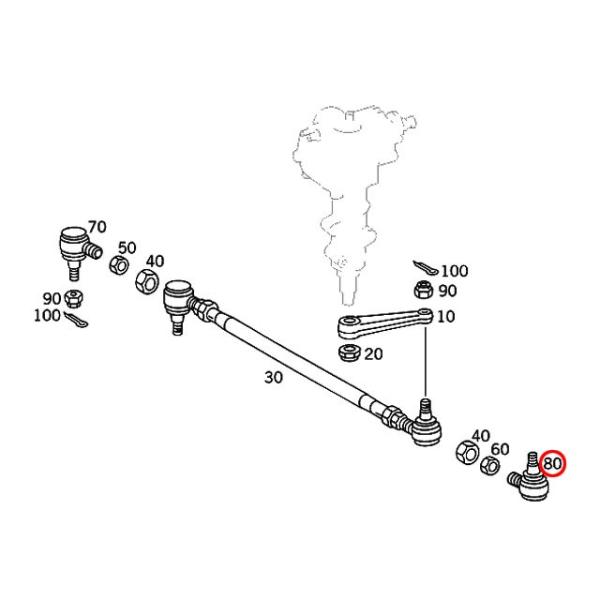 ステアリング タイロッドエンド 右ねじ メルセデスベンツ Gクラス W463 300GE G300 G320 G500 G550 G55AMG ...