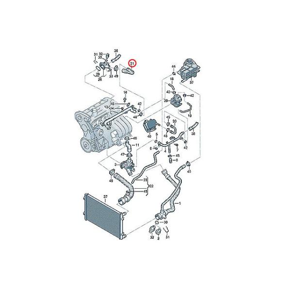 ウォーターホース クーラントホース クーラントパイプ アウディ A4 8EALT :06B121101E:セントピア ショッピングストア ...