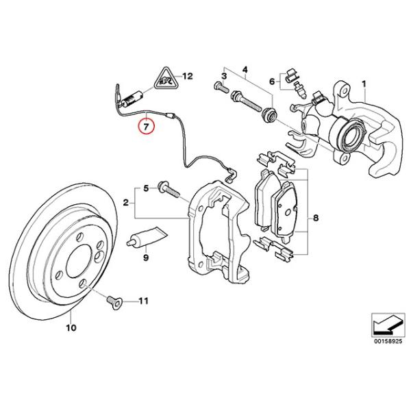 ブレーキパッドセンサー リア MINI(ミニ) R55 R56 R57 R58 R59 クーパー クーパーS ジョンクーパーワークス ワン ...