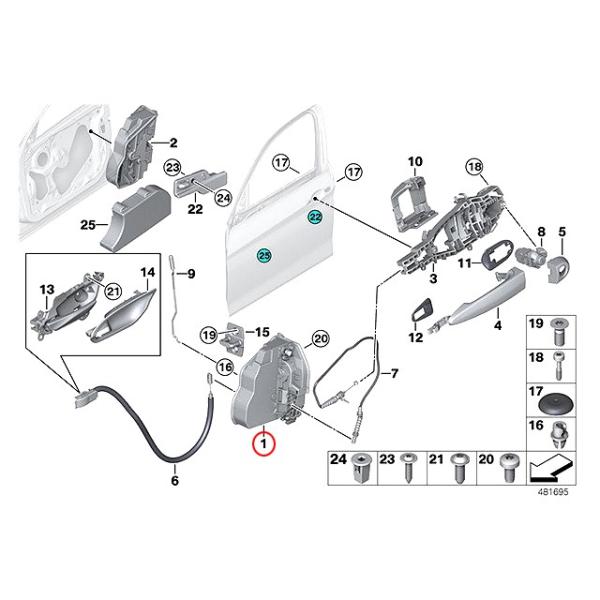 純正 ドアロック アクチュエーター フロント 左側 BMW E60 E61 F07 F10 F11 F20 F22 F30 F31 F32 ...