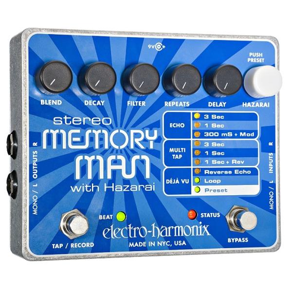 【送料無料】Electro-Harmonix エレクトロ・ハーモニックス Stereo Memory Man with Hazarai エフェクター(ディレイ)