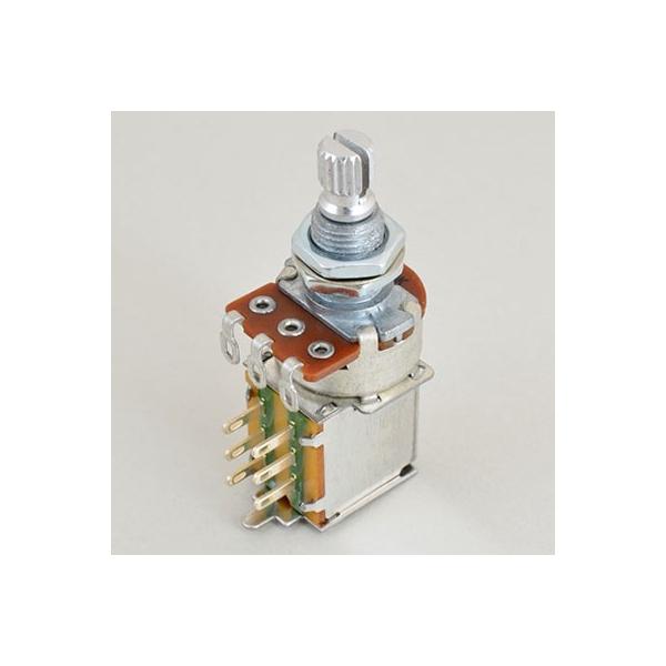 B25k push-pull pot with center click [商品番号 : 9680]便利な定数のセンタークリック付きスイッチポットです。ネジ部は8ミリのミリ規格、ツマミ部分も18山のミリ規格となっております。※この商品は在庫...