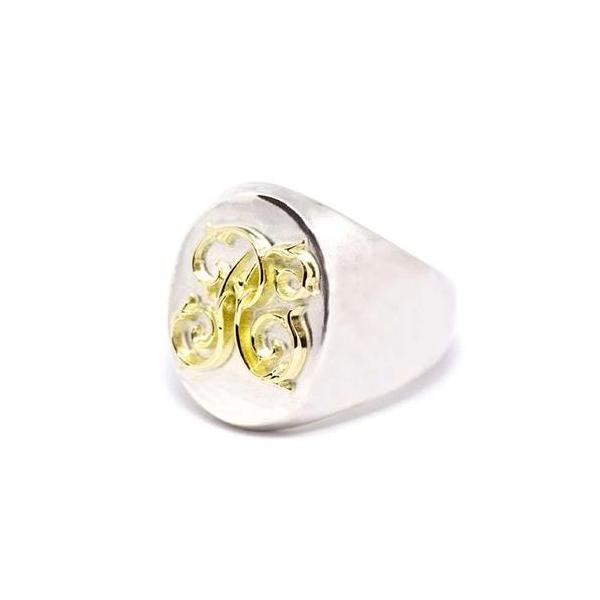 ピーナッツ＆カンパニー・シグネットリング・Lサイズ・18金×シルバー。商品番号 SIGNET RING L/K18×Silver