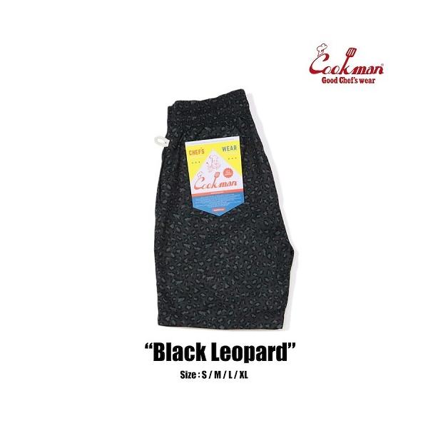 クックマン・シェフパンツ・レオパードブラック商品番号  chef pants short black leopard