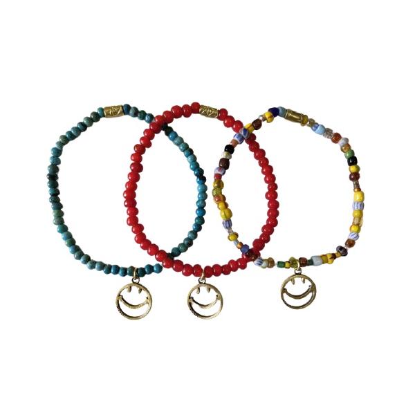 アティース・スマイルオープンワークビーズブレスレット商品番号 AB-SML-GP