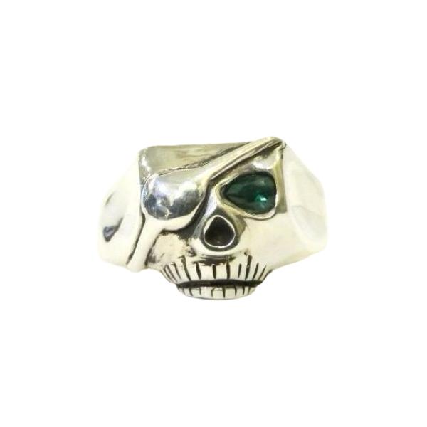 当店限定・フラッシュポイント・ジムスカルリング-アイパッチ-エメラルド。商品番号 C466-EYEPATCH EMERALD