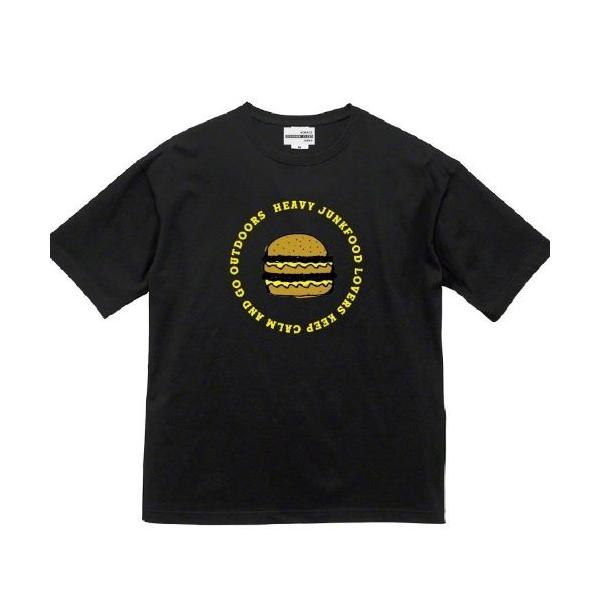 ハンバーガー半袖Tシャツブラック。商品番号 OZ-TSS-2023BURGER