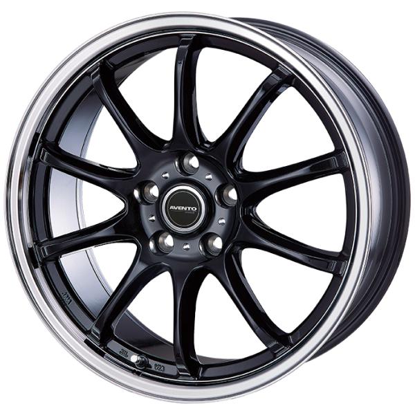 正規品 JAWA品質認定ブランド:INTER MILANO アルミホイール 17インチ 4本セット・ホイールサイズ:17×7.0 INSET+48 5穴 PCD 114.3・ホイールカラー:ブラック/リムポリッシュ(BK/RP) ・60°テ...