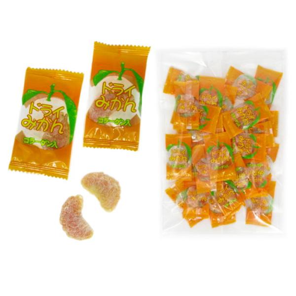 みかんをそのままドライフルーツにしました。みかんの美味しさが凝縮したドライフルーツです。（コラーゲン入り）