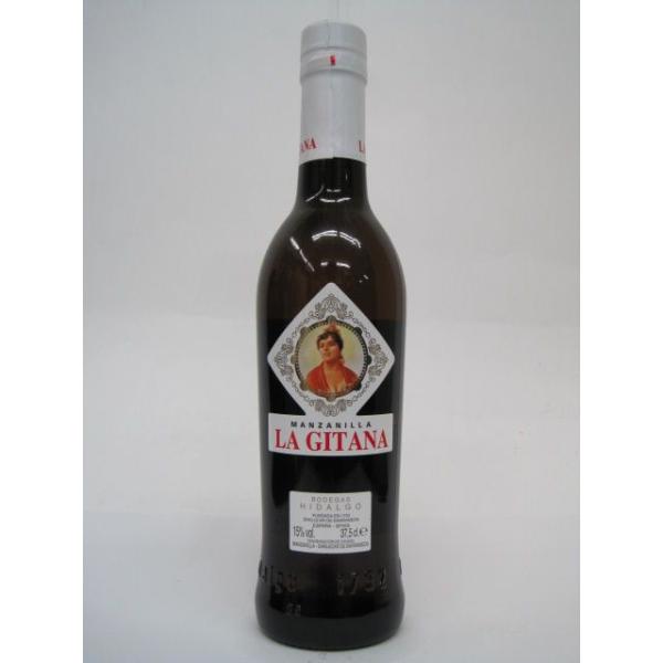 ３７５ミリパロミノという葡萄から造られる、飲み口の軽いシェリー。シェリーの中で最も軽く、繊細です。スペインで最も老舗のワイン・ブランドのひとつ。３枚目画像の通り、７５０ミリサイズもあります。【ＨＩＤＡＬＧＯ　ＭＡＮＺＡＮＩＬＬＡ　ＬＡ　ＧＩ...