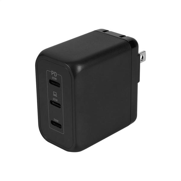 「商品情報」最大PD65W出力 GaN採用 USB Type-C×3 AC充電器 OEC-APD65C3G-BK・ポケットに収まるパワフルな充電器・窒化ガリウム（GaN）採用で小型化・最大65W出力のUSB Type-Cポート・「USB P...