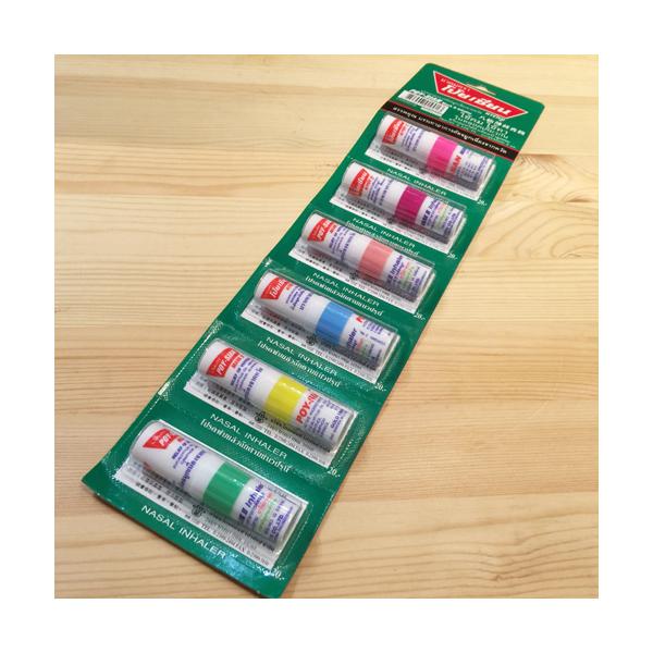 ●タイ製　ヤードム　1パック＝6本セット　賞味期限　2028/11/17【商品説明】容器サイズ＝直径1.5×高さ6.5cm【仕　様】タイのヤードムと聞けばお馴染みですがメンソール効果で鼻通り良好、リピーター続出の商品です。さらに蓋を外し液体...